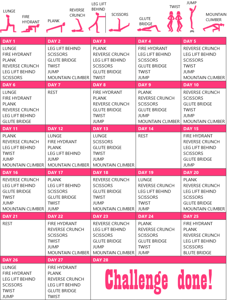 February fitness challenge - daily workout